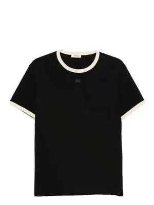 Sandro Contrast-trim T-shirt - Black