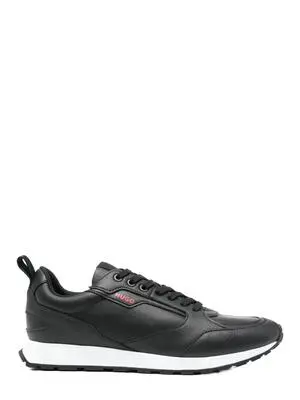 Hugo Logo-print Leather Sneakers - Black