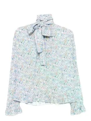 N°21 Bow Floral Blouse - Blue