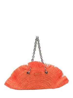 Blumarine Raffia Chain Shoulder Bag - Orange