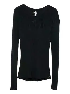 Liviana Conti Ribbed Knit T-shirt - Black