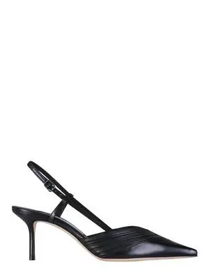 JIMMY CHOO Afia Ruched Slingback Pumps - Black