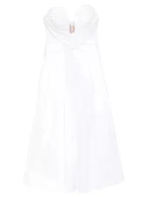 Carolina Herrera Strapless Midi Dress - White