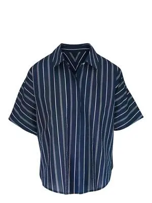 ZERO + MARIA CORNEJO Striped Polo Collar Shirt