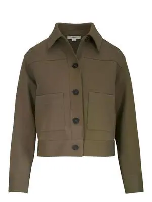 Vince Buttoned Cropped Jacket - Green