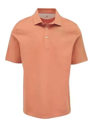 Brunello Cucinelli Cotton Polo Shirt Orange