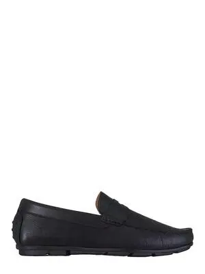 Aquatalia Enzo Grained-leather Loafers - Black