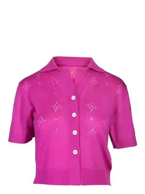 Marni Openwork Polo Shirt - Pink