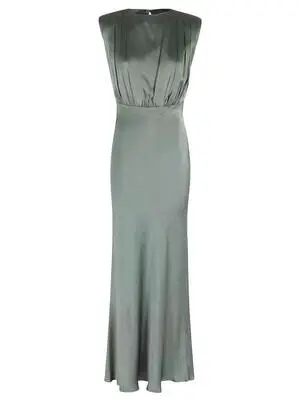 SEMICOUTURE Draped Detail Maxi Dress - Green