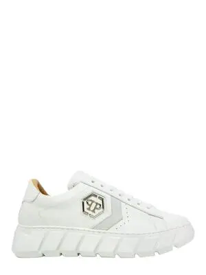 Philipp Plein Logo Appliqué Sneakers - White