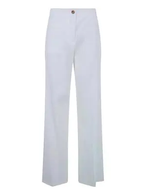 Seventy Buttoned Wide Leg Trousers - White