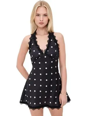 Lioness Stars Align Mini Dress - Noir Polka