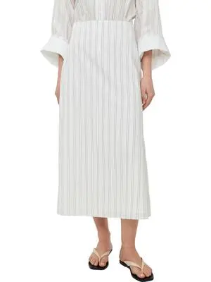 TWP The A Line Cotton Skirt - White/wine