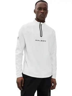 MALBON Performance Raglan Quarter Zip - White
