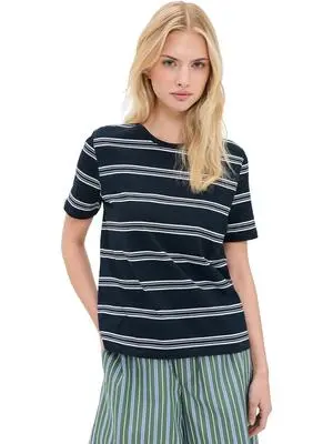 Kule Striped Jersey Tee - Navy/white Mixed Stripe