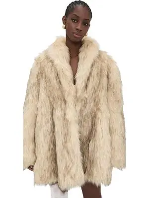 CULTNAKED Faux Fur Coat With Shawl Collar
