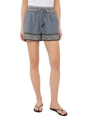 Veronica Beard Vilvaldi Drawstring Shorts - Blue Jay Multi