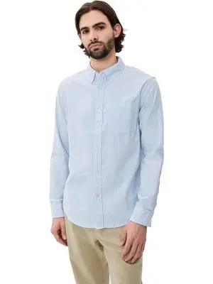FAIR HARBOR Salty Oxford Shirt - Light Blue Stripe
