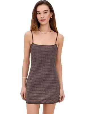Lioness Voyage Mini Dress - Chocolate Plaid