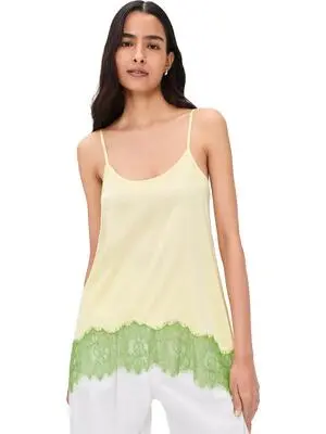 Staud Chloe Silk Camisole - Key Lime/sprout