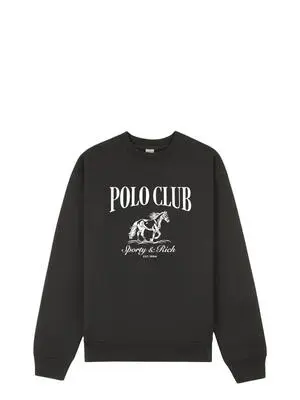 SPORTY & RICH Stallion Crewneck - Faded Black