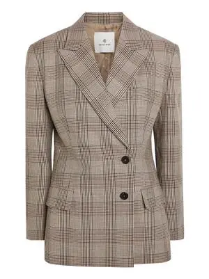 ANINE BING Checked Wool Blazer - Multicoloured