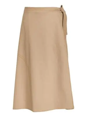 MAX MARA Rane Cotton-Blend Midi Wrap Skirt