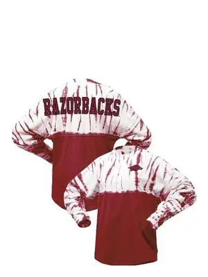 SPIRIT JERSEY Arkansas Razorbacks Tie-dye Long Sleeve T-shirt - Cardinal