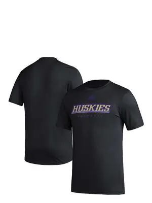 Adidas Washington Huskies Football Practice Aeroready Pregame T-shirt - Black