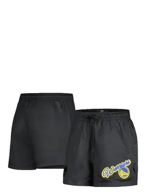 PRO STANDARD Golden State Warriors Script Woven Shorts - Black
