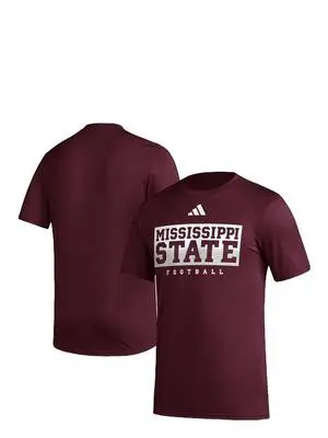 Adidas Mississippi State Bulldogs Football Practice Aeroready Pregame T-shirt - Maroon