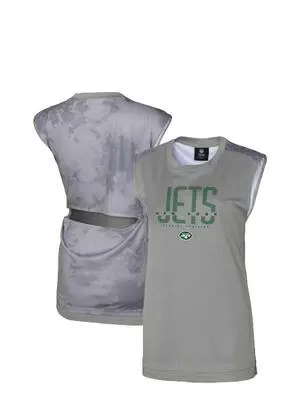 OUTERSTUFF New York Jets Sleeveless Tie-dye Tank Top - Gray