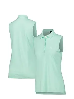FULL TURN Churchill Downs Sleeveless Polo Shirt - Aqua