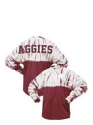 SPIRIT JERSEY Texas A&m Aggies Tie-dye Long Sleeve Jersey T-shirt - Maroon