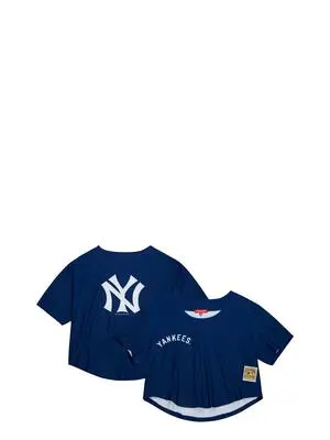 Mitchell & Ness New York Yankees Cooperstown Collection Crop T-shirt - Navy