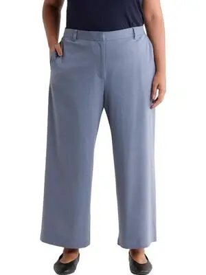Eileen Fisher High-waisted Ankle Length Wide-leg Pants - Flint