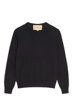 Valentino Garavani Wool Jumper With Vlogo - Black