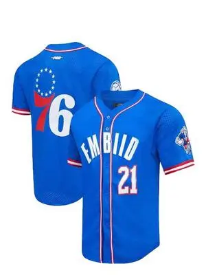 PRO STANDARD Joel Embiid Philadelphia 76ers Capsule Player Baseball Button-up Shirt - Royal