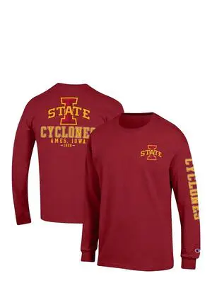Champion Iowa State Cyclones Team Stack Long Sleeve T-shirt - Cardinal