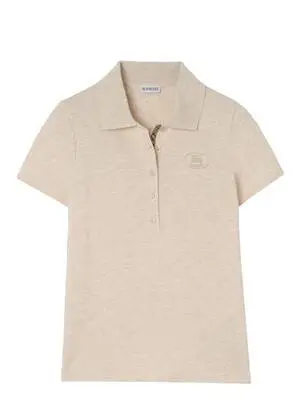 Burberry Cotton Polo Shirt - Beige Melange