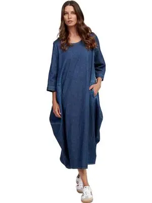 Alembika Liberty Oversized Cocoon Dress - Denim