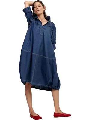Alembika Panama Oversized Shirt Dress - Denim