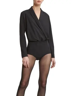OTTOD'AME Long Sleeve Criss-cross Neckline Body - Black