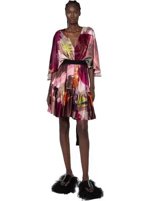 ROKSANDA Yasmin Printed Silk Mini Dress - Lilas Pictorial Print