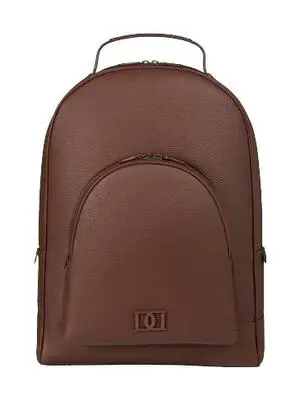 DESERI Kelley Grain-embossed Full-grain Leather Backpack - Brown