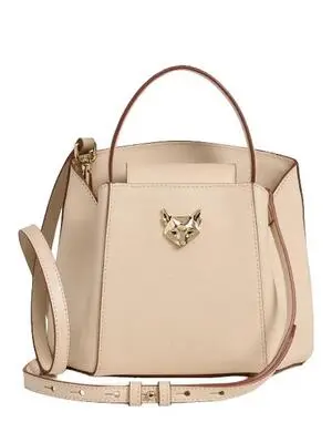 DESERI Rosa Mini Handbag In Saffiano Leather - Beige