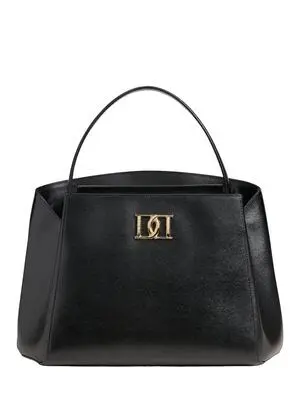 DESERI Rosa Handbag In Saffiano Leather With Gold-tone Hardware - Black