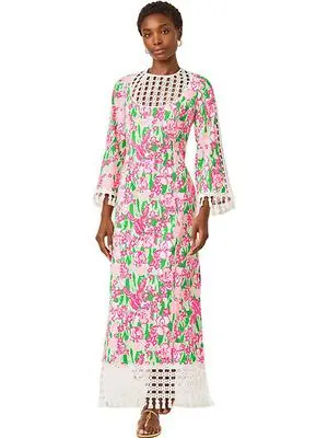 LILLY PULITZER Strothers Stretch Maxi Shift Caftan - Putting Green Hannah