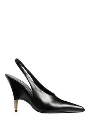 Khaite Bella Pump In Glazed Leather - Black