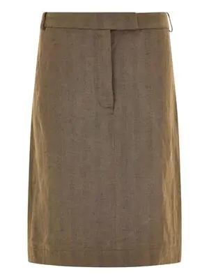 FERRAGAMO Knee-length Herringbone Skirt - Brown